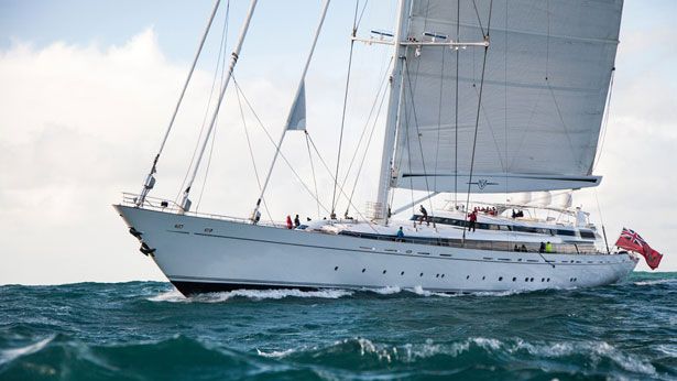 Photos as sailing superyacht M5 completes sea trials